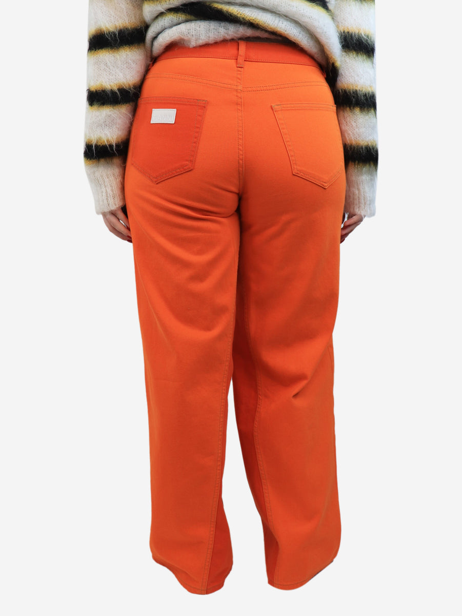 Ganni pre-owned orange Jozey wide-leg jeans - size UK 12 | Sign of the ...