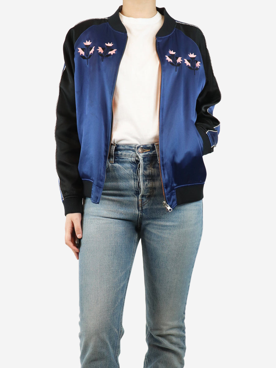 Opening Ceremony pre-owned blue and orange reversible satin jacket ...