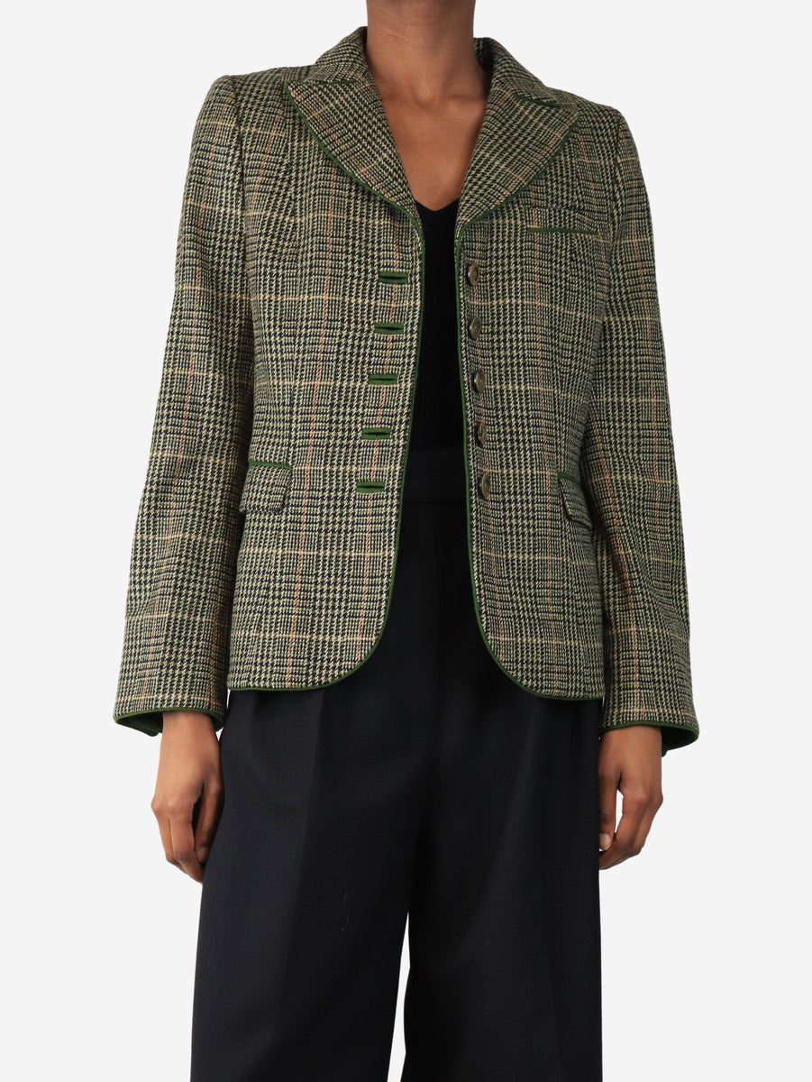Gaisberger Couture pre-owned green check jacket - size UK 8 | Sign of ...