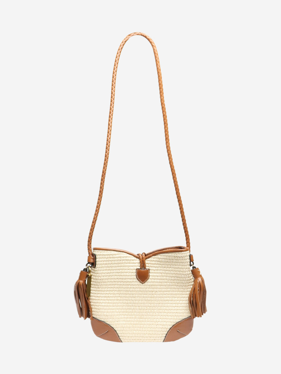 Isabel Marant pre-owned brown Taggy raffia cross-body bag | Sign of the ...