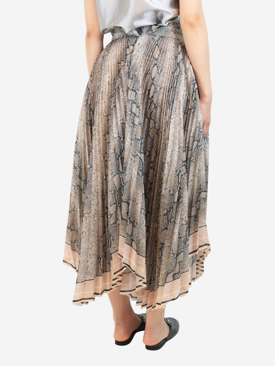 Zimmermann Brown snake print skirt - size UK 10 | Sign of the Times